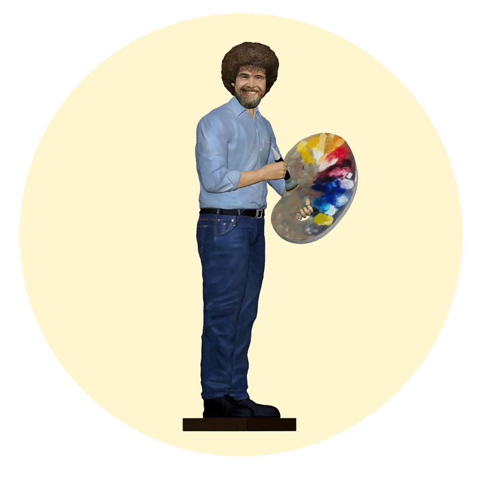 Licensed Bob Ross 3D Printed Figurines - Paint your collection – My3dSelfie